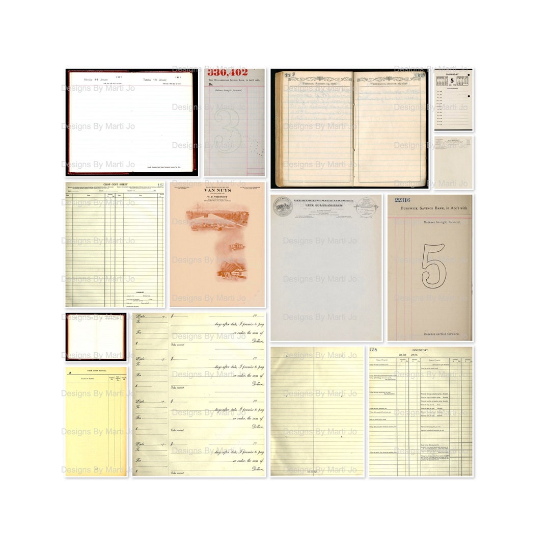 Vintage Paper Set 1 | Vintage Paper Ephemera | Instant Download ...