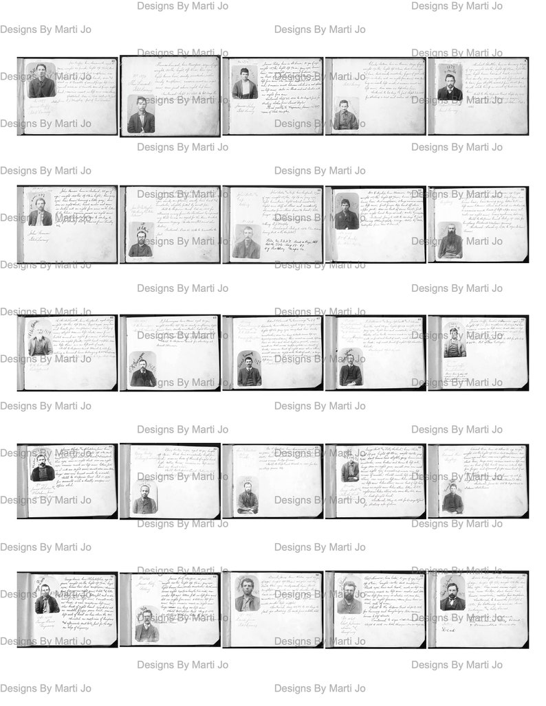 Vintage Mugshot Crime Book | 50 Criminal Record Jpgs | Includes ...