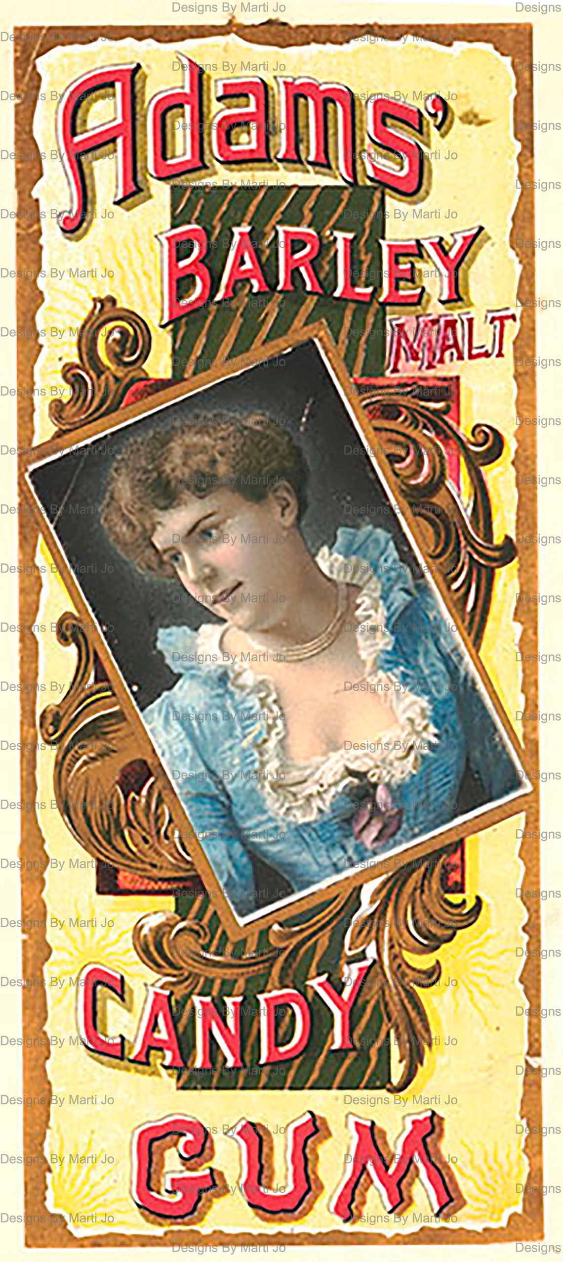 Vintage Gum Labels Kit | 30 Printable Antique Chewing Gum Labels ...