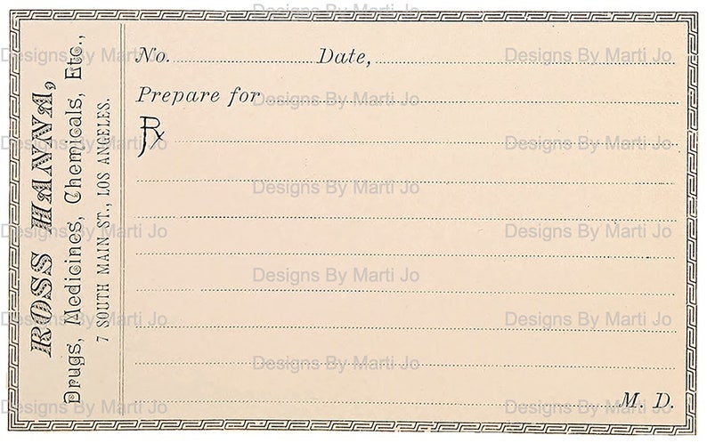 Vintage Pharmacy Prescription Labels 30 Printable Blank | Etsy