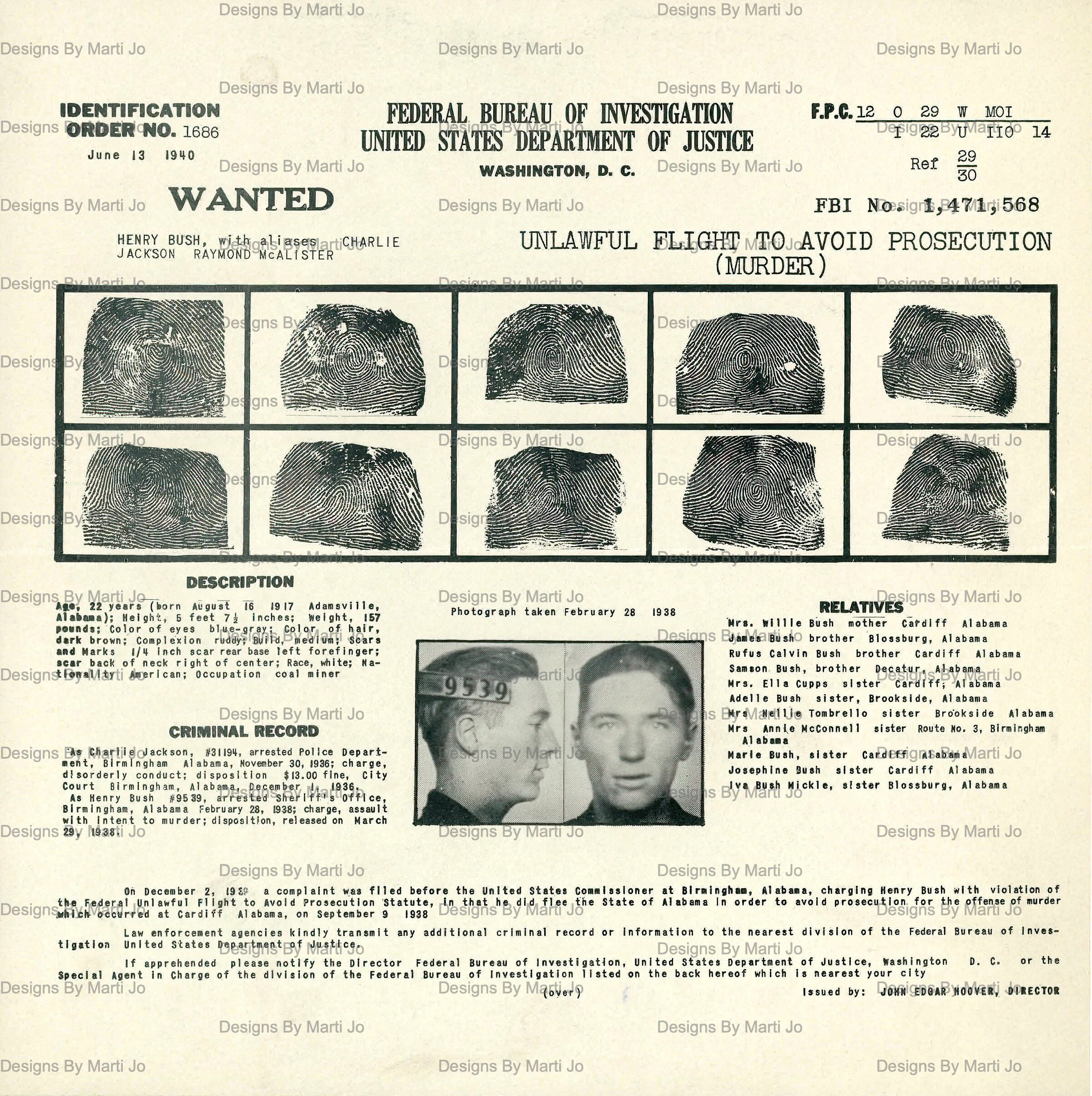 Vintage FBI Most Wanted Posters Set 1 | 35 Printable FBI Post Office ...