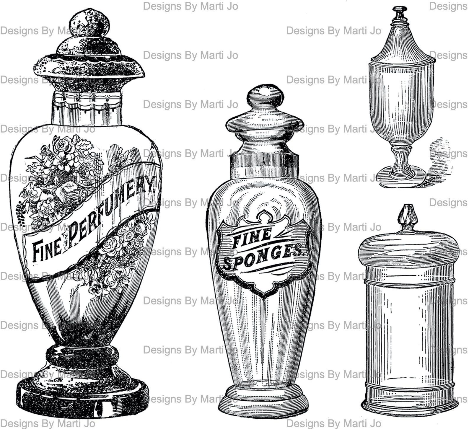 Vintage Old Bottles and Jars Antique Bottle Clipart PNG - Etsy
