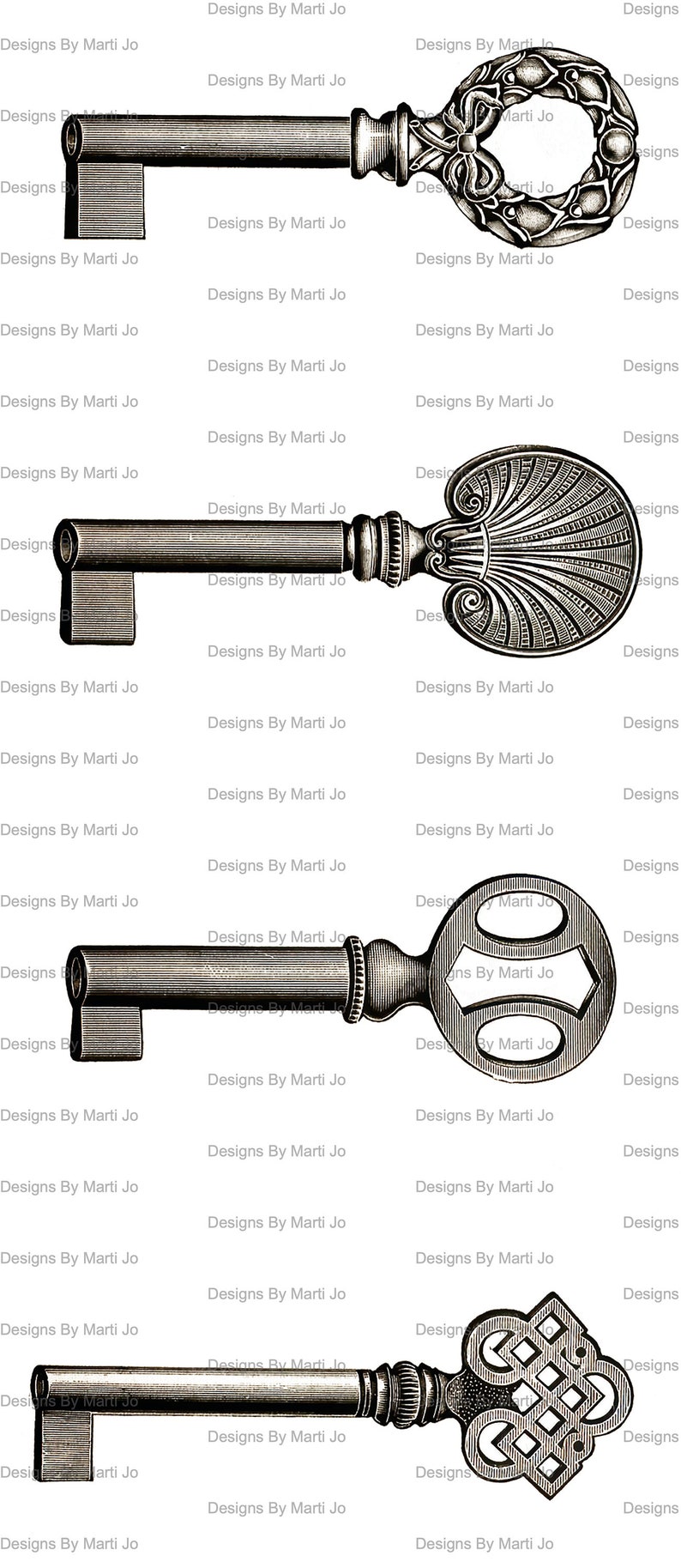 Printable Vintage Keys Vintage Key Clipart Instant - Etsy