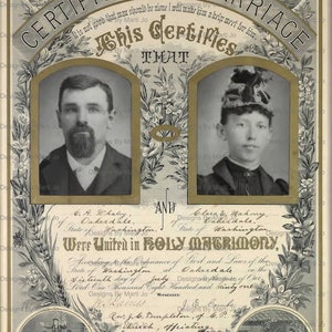 Vintage Marriage Certificates Super Bundle Set 2 | 15 Printable JPG ...