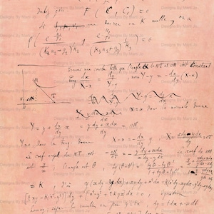 Vintage French Math Notes Overlays | 10 Mathematics Formulas Junk ...