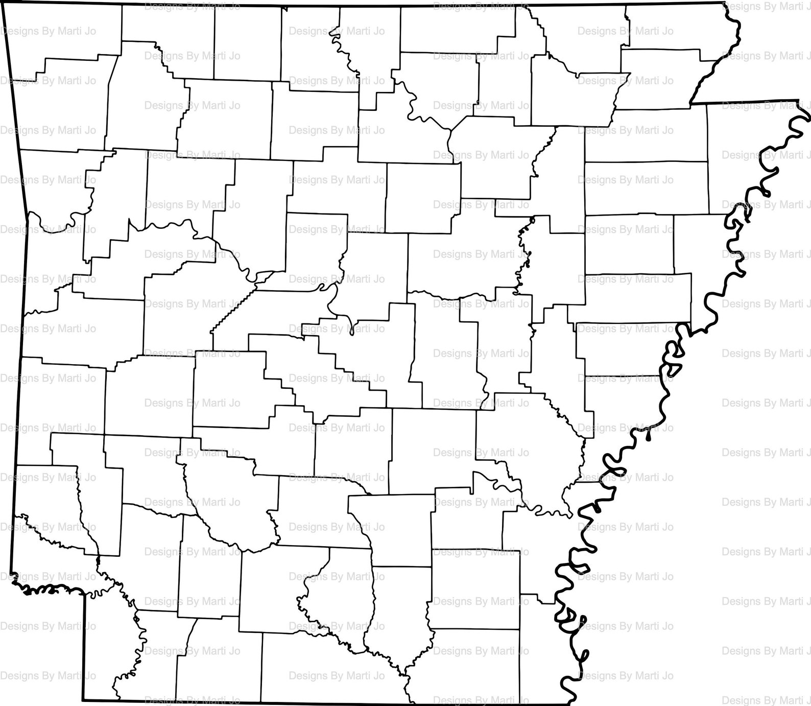 Printable Arkansas Map | Printable AR County Map | Digital Download PDF ...