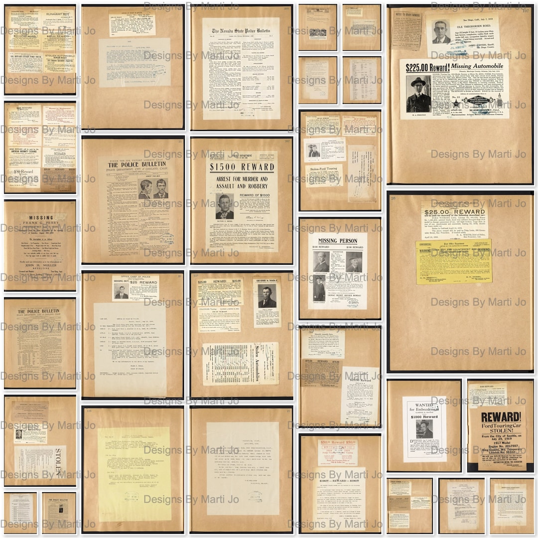 30 Police Crime Report Scrapbook Jpgs | 1919 Criminology Journal Paper ...