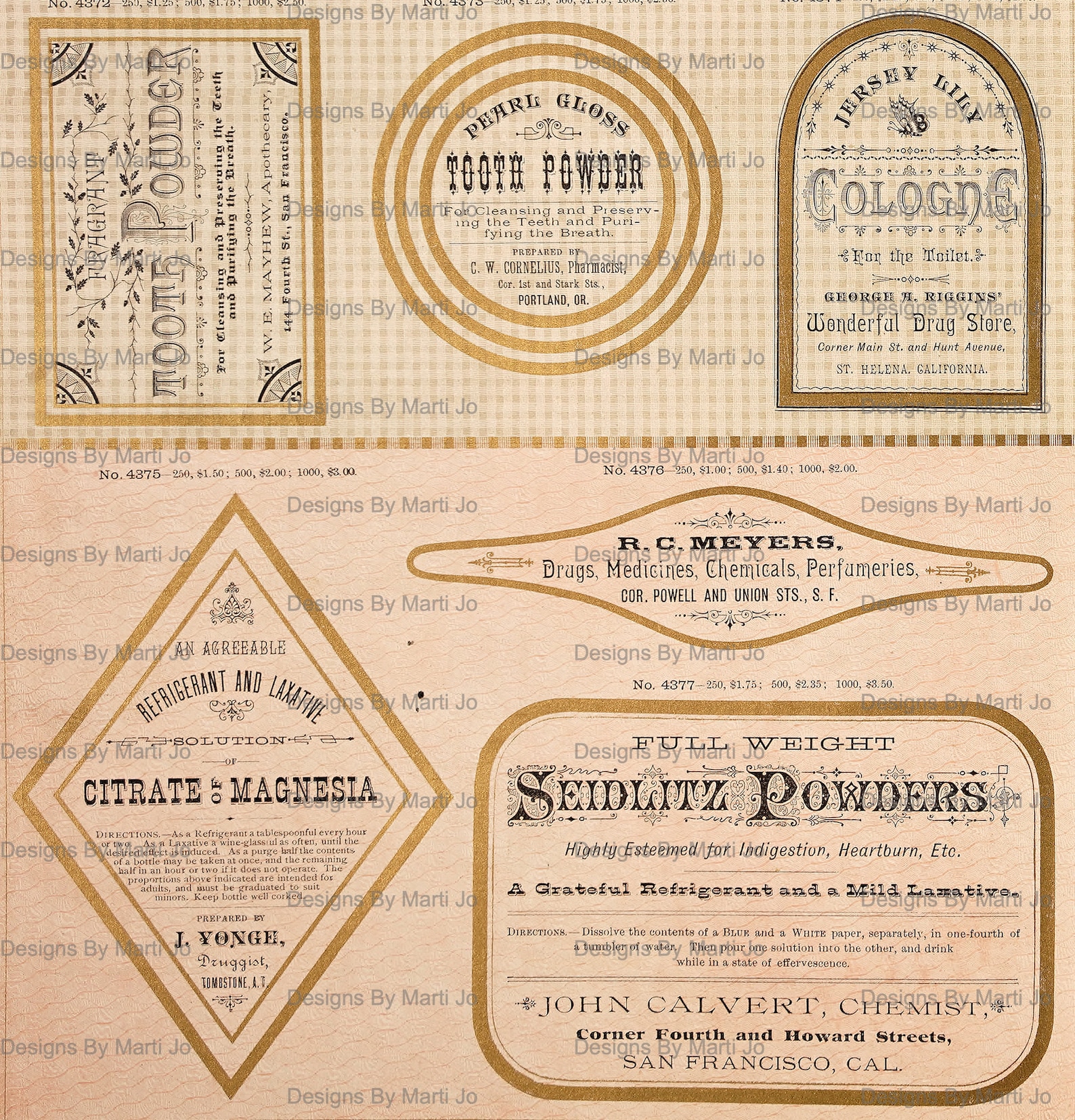 10 Vintage Apothecary Label Sheets Set 4 Printable Digital - Etsy