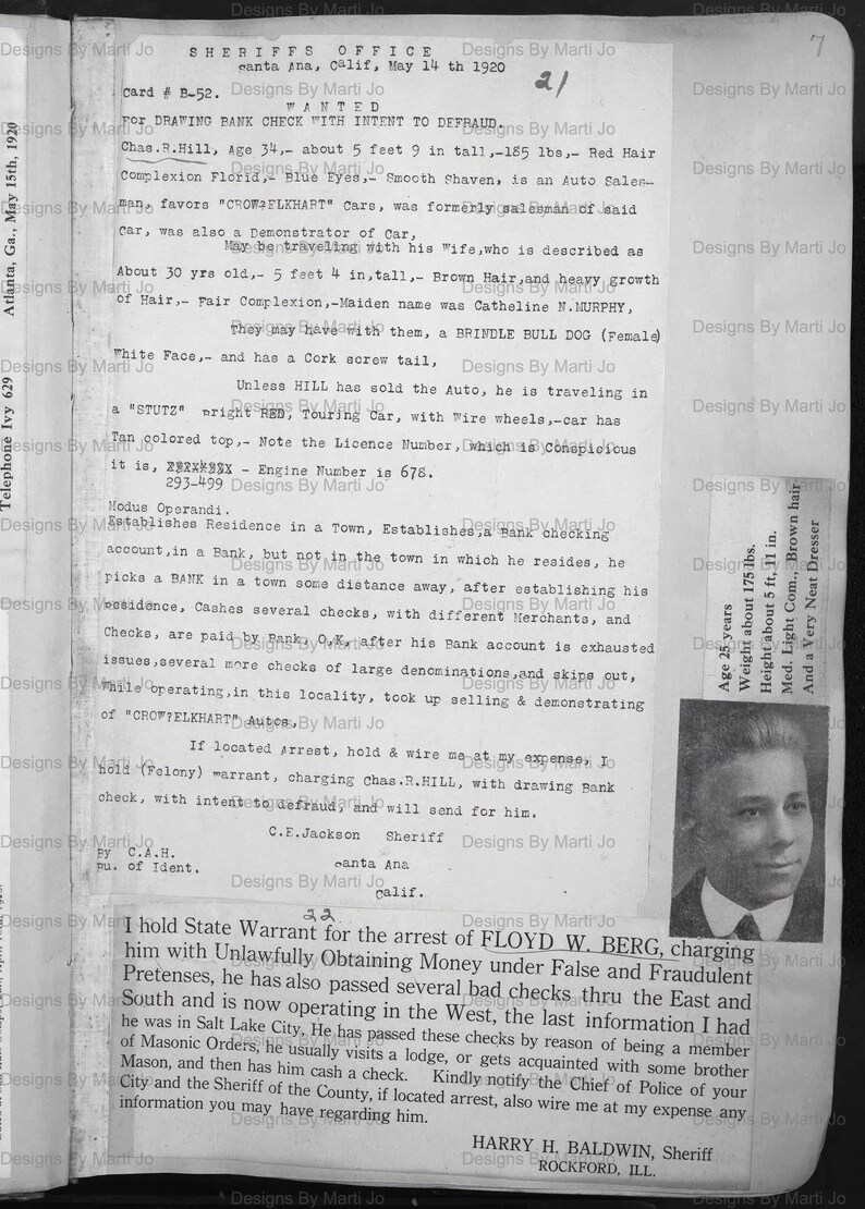 30 Police True Crime Scrapbook JPG Pages | 1920 Crime Junkie Journal ...