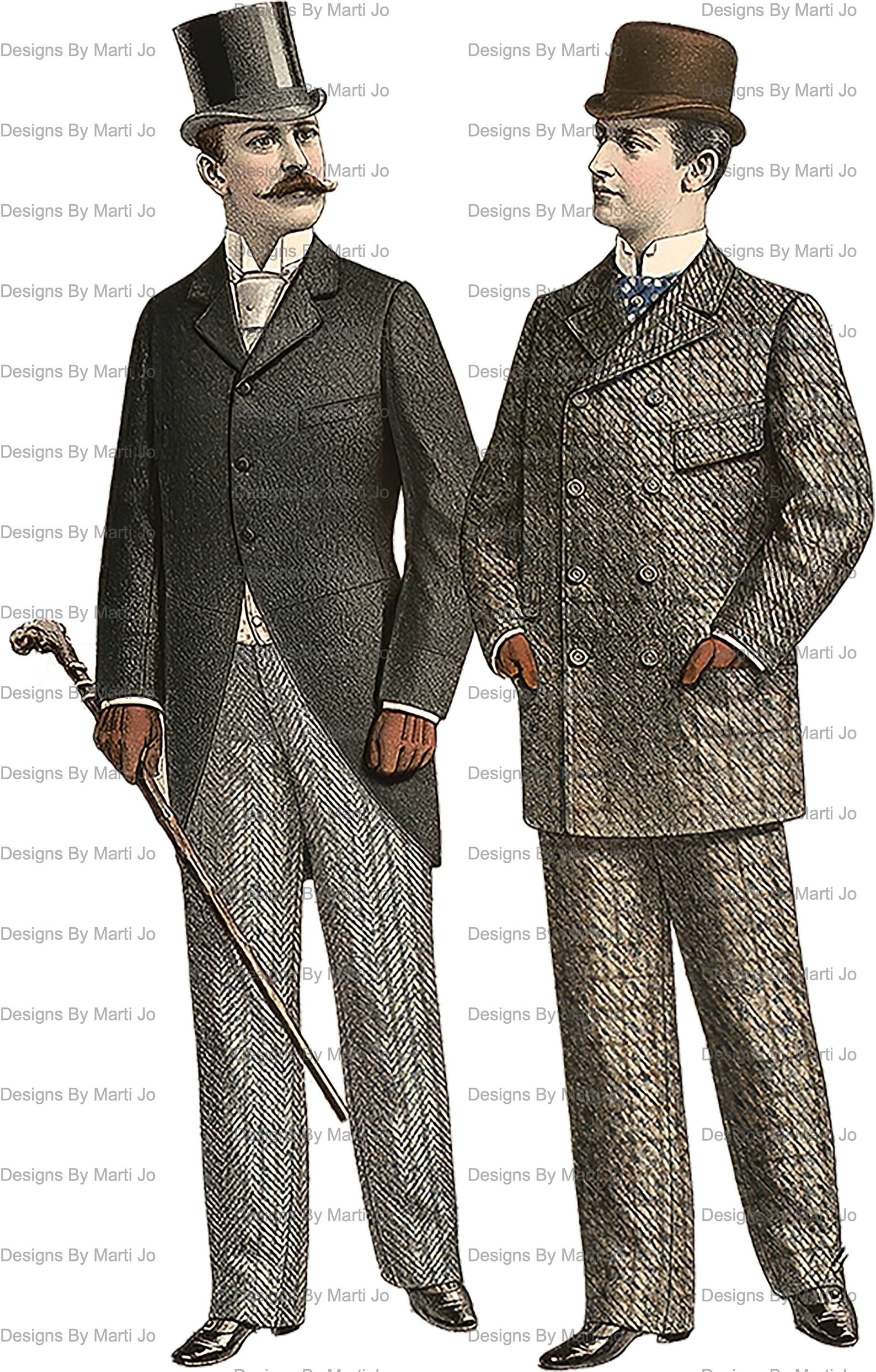 Vintage Fussy Cut 1891 Men and Women Fashion PNG Images | 22 Vintage ...