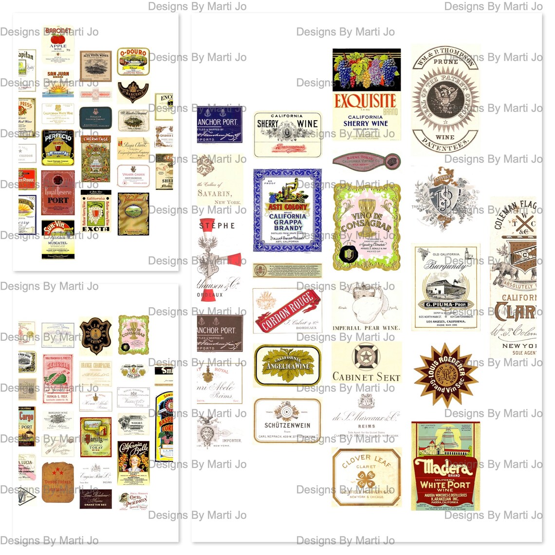 Vintage Wine Labels 73 Printable Vintage Wine Labels on 3 - Etsy