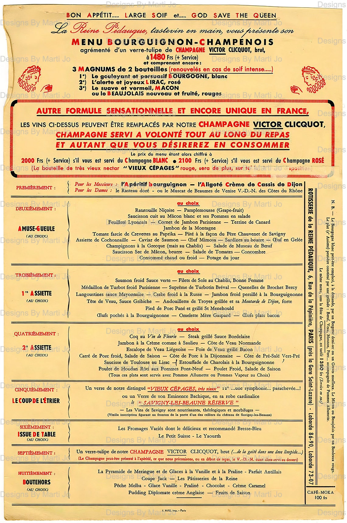 40 Vintage French Restaurant Menu JPG Pages Printable - Etsy