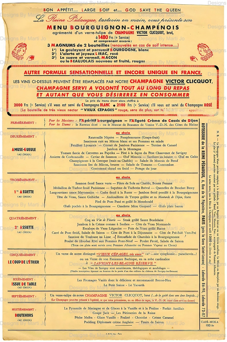 40 Vintage French Restaurant Menu JPG Pages Printable - Etsy