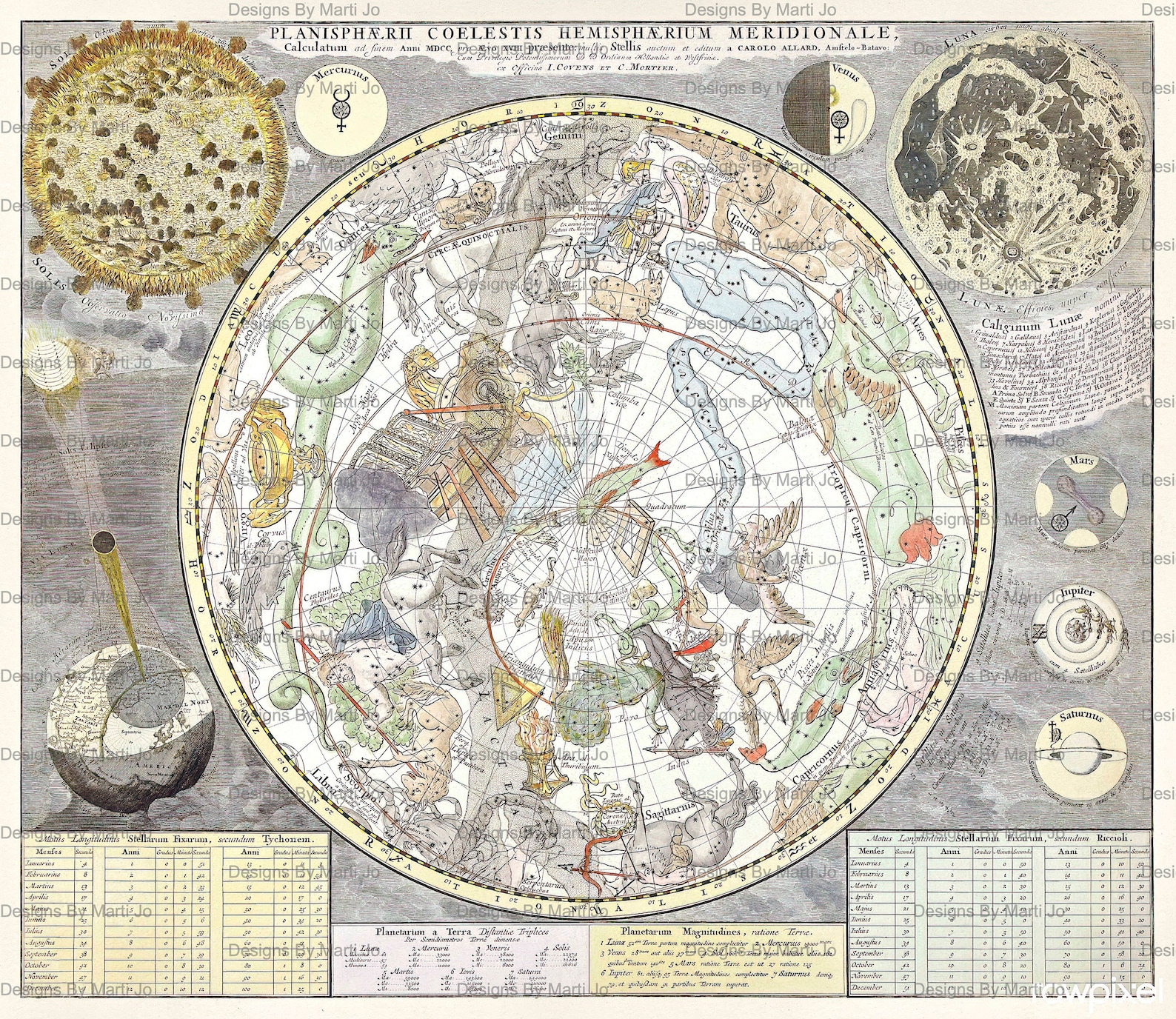 Vintage Astronomy Maps Set | 10 Antique Celestial Star Maps JPG | 11 ...