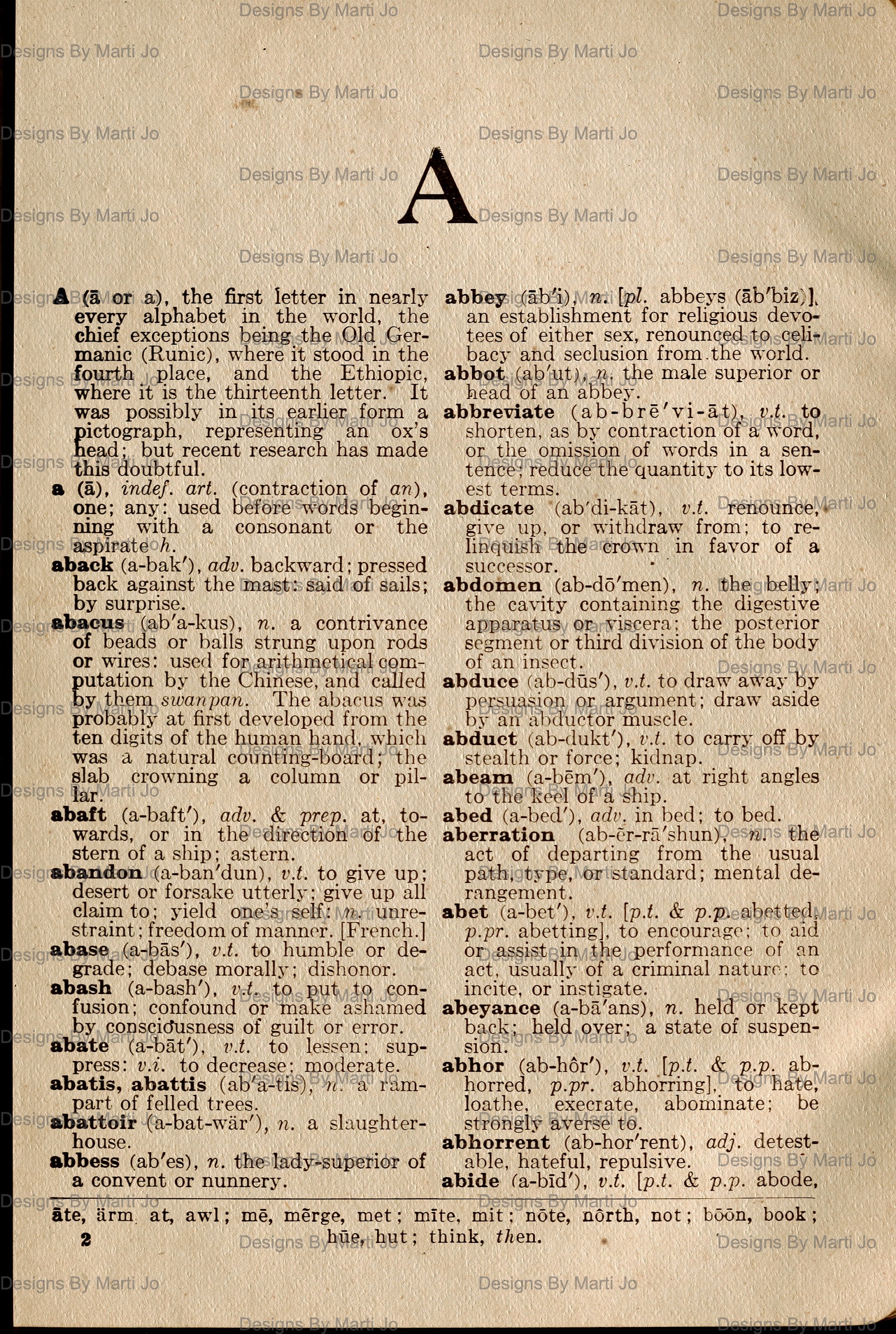 Vintage Dictionary Paper Overlay Set 26 Antique Printable | Etsy