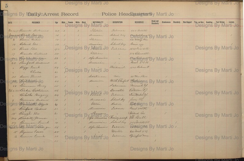 Vintage Daily Arrest Records Crime Journal Kit | 25 Left and Right ...