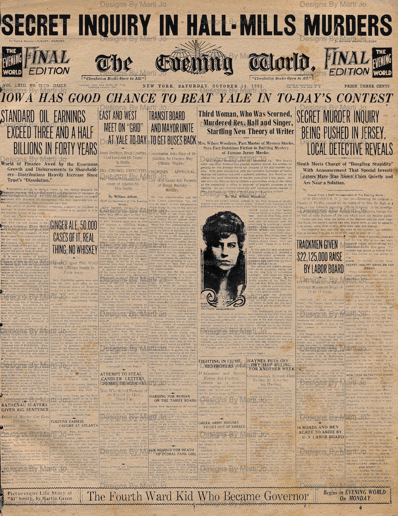 Vintage Newspaper Murder Front Page Overlay Junk Journal Kit | 15 ...