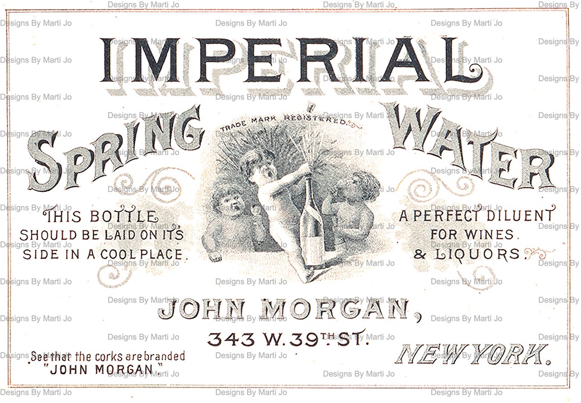 Vintage Bottled Water Labels | 30 Printable Vintage Mineral Water ...