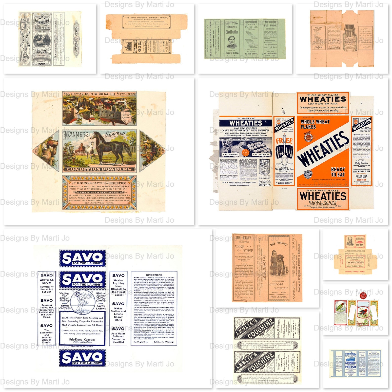 Vintage Product Box Templates 12 8.5 X 11 Inch Product - Etsy