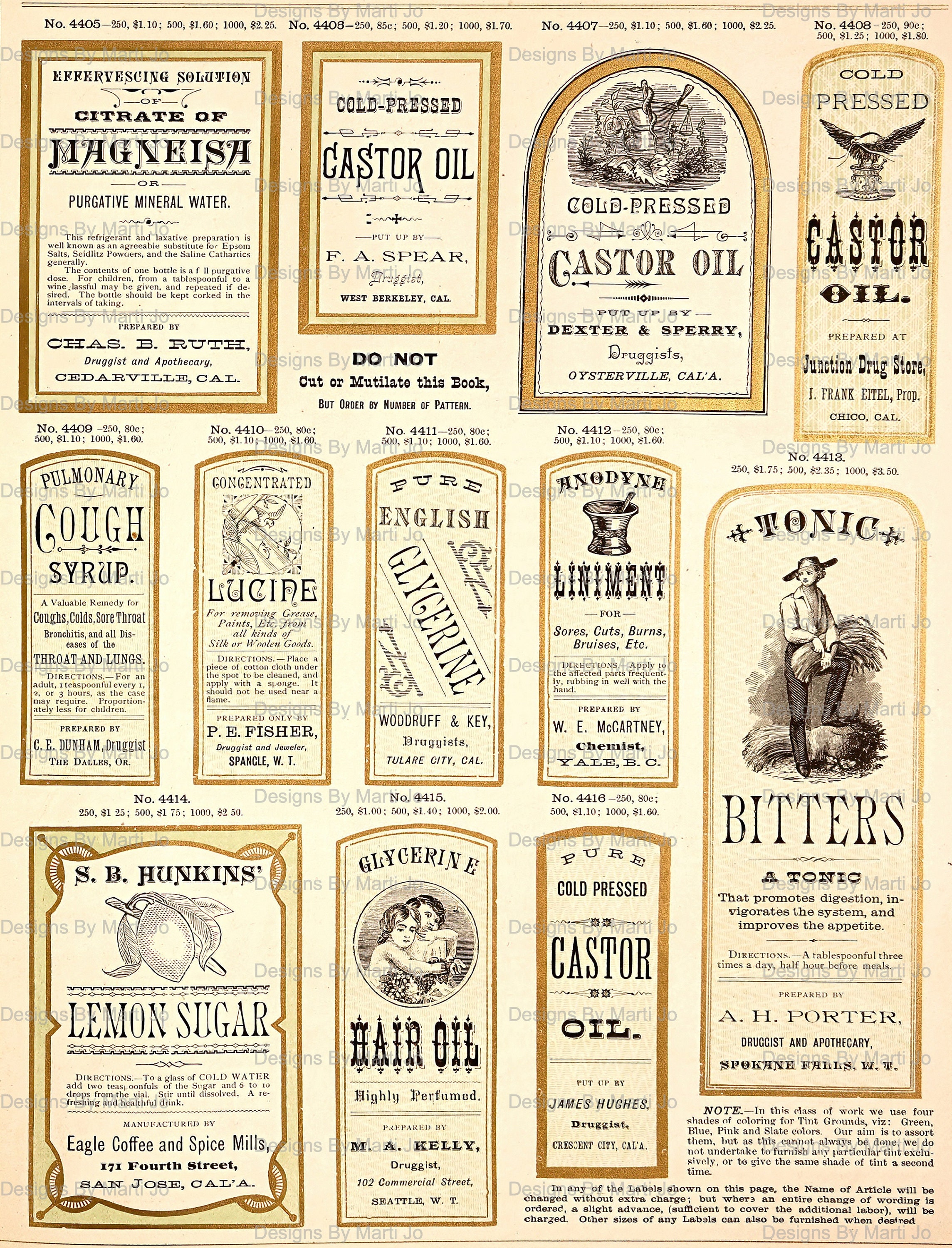 8 Vintage Apothecary Labels Sheets Printable Digital - Etsy