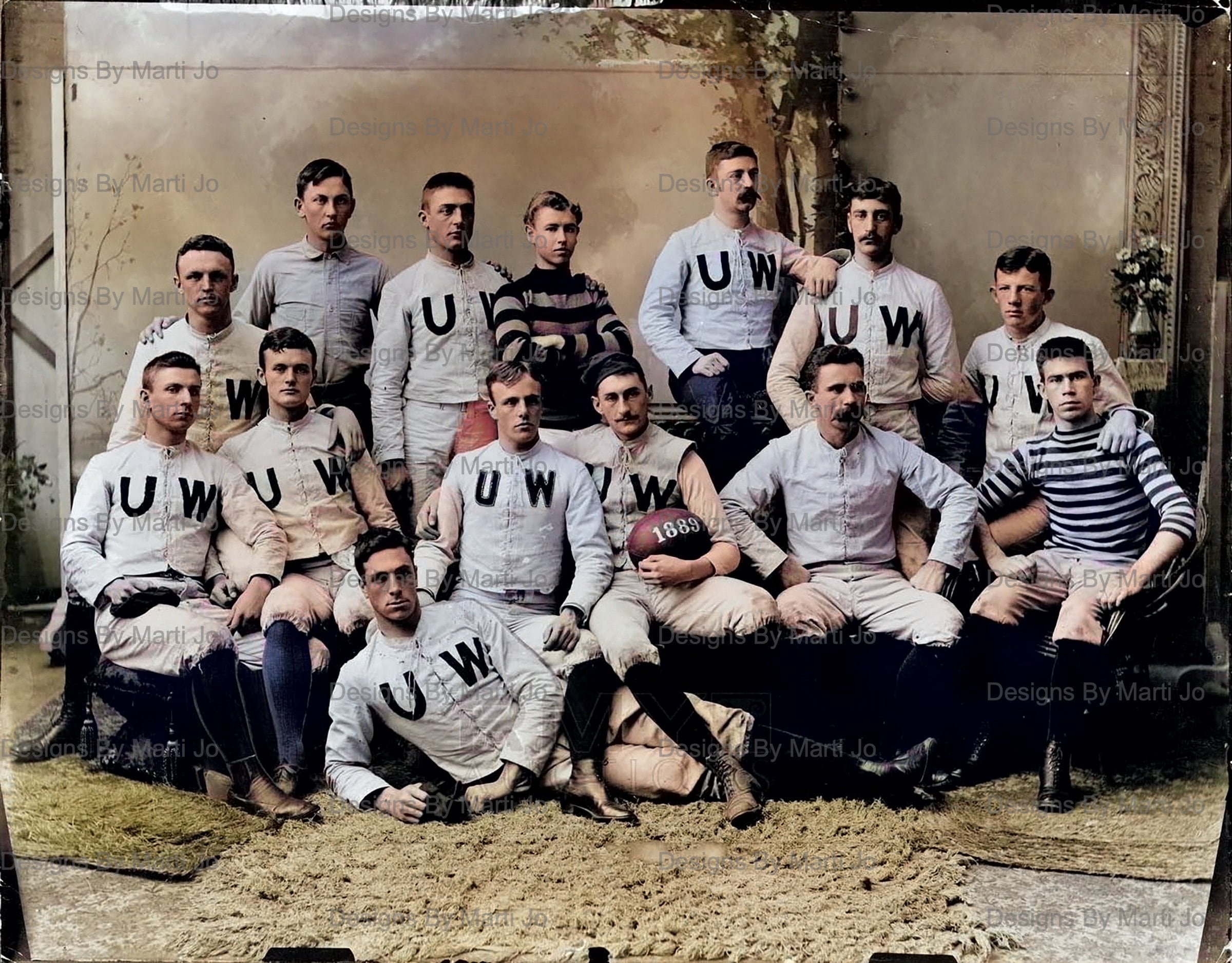 Colorized Vintage Football Team Photos 15 Printable Vintage - Etsy