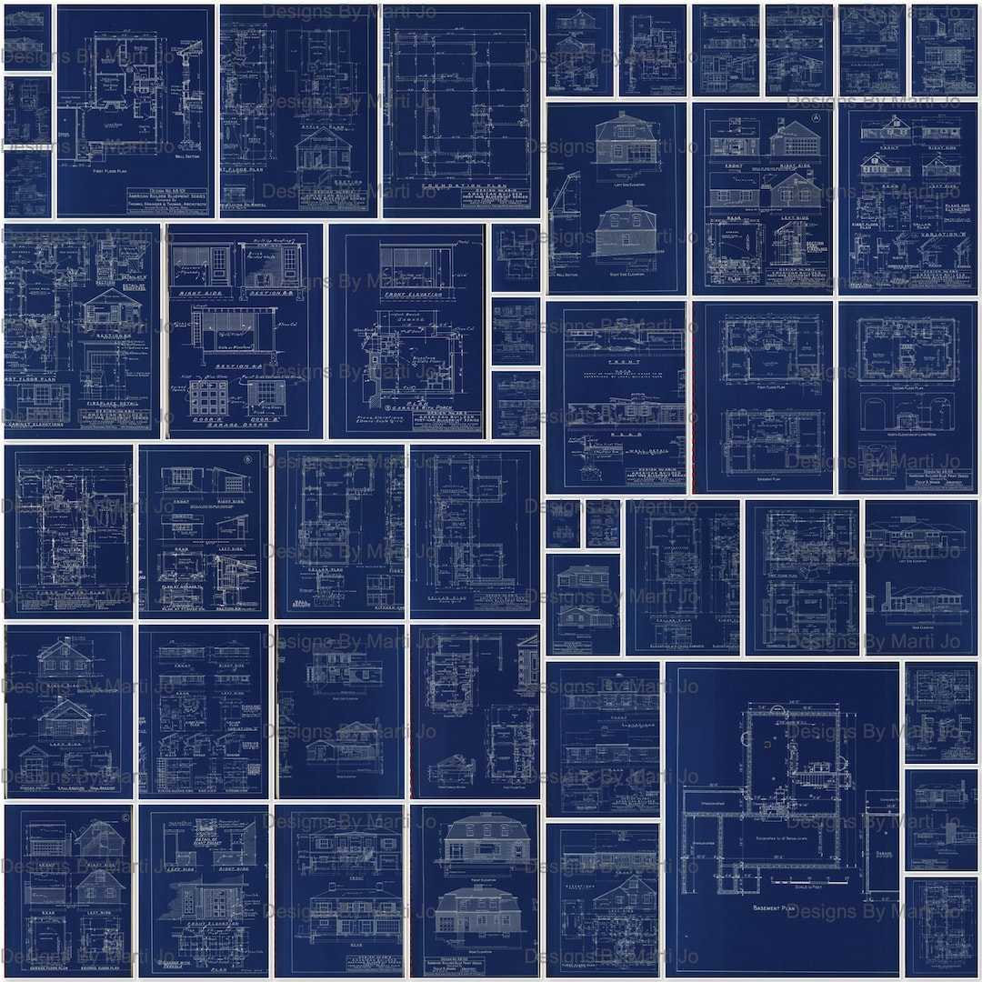 Vintage Old House Blueprints | 48 Vintage House Patterns and Blueprints ...