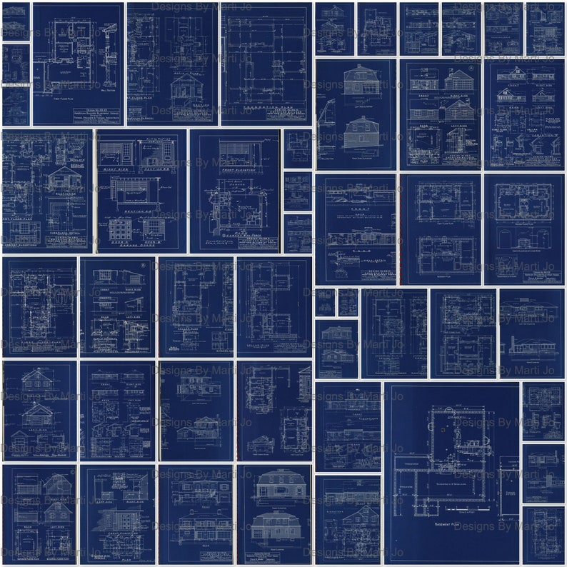 Vintage Old House Blueprints | 48 Vintage House Patterns and Blueprints ...