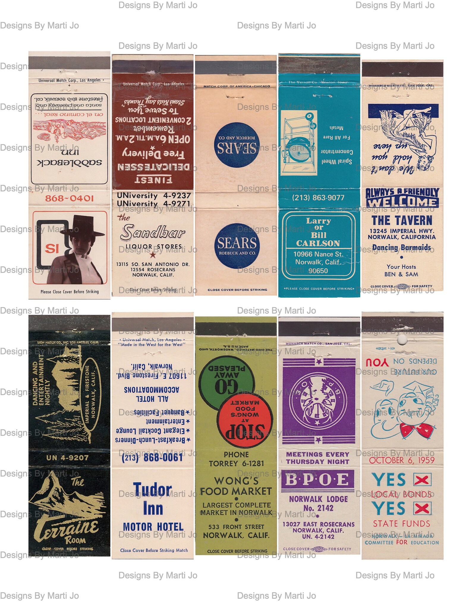 Vintage Match Book Covers Digikit 2 | 40 "ready to Use" Printable Match ...
