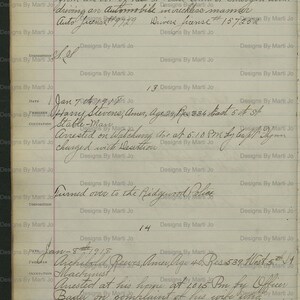 Vintage 1917-1918 Criminal Handwritten Arrest Records | 50 Police ...