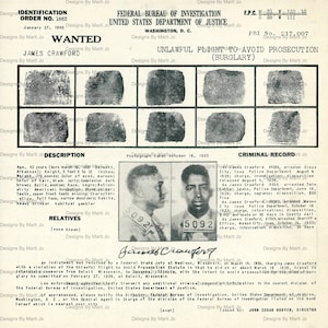 Vintage FBI Most Wanted Posters Set 1 | 35 Printable FBI Post Office ...