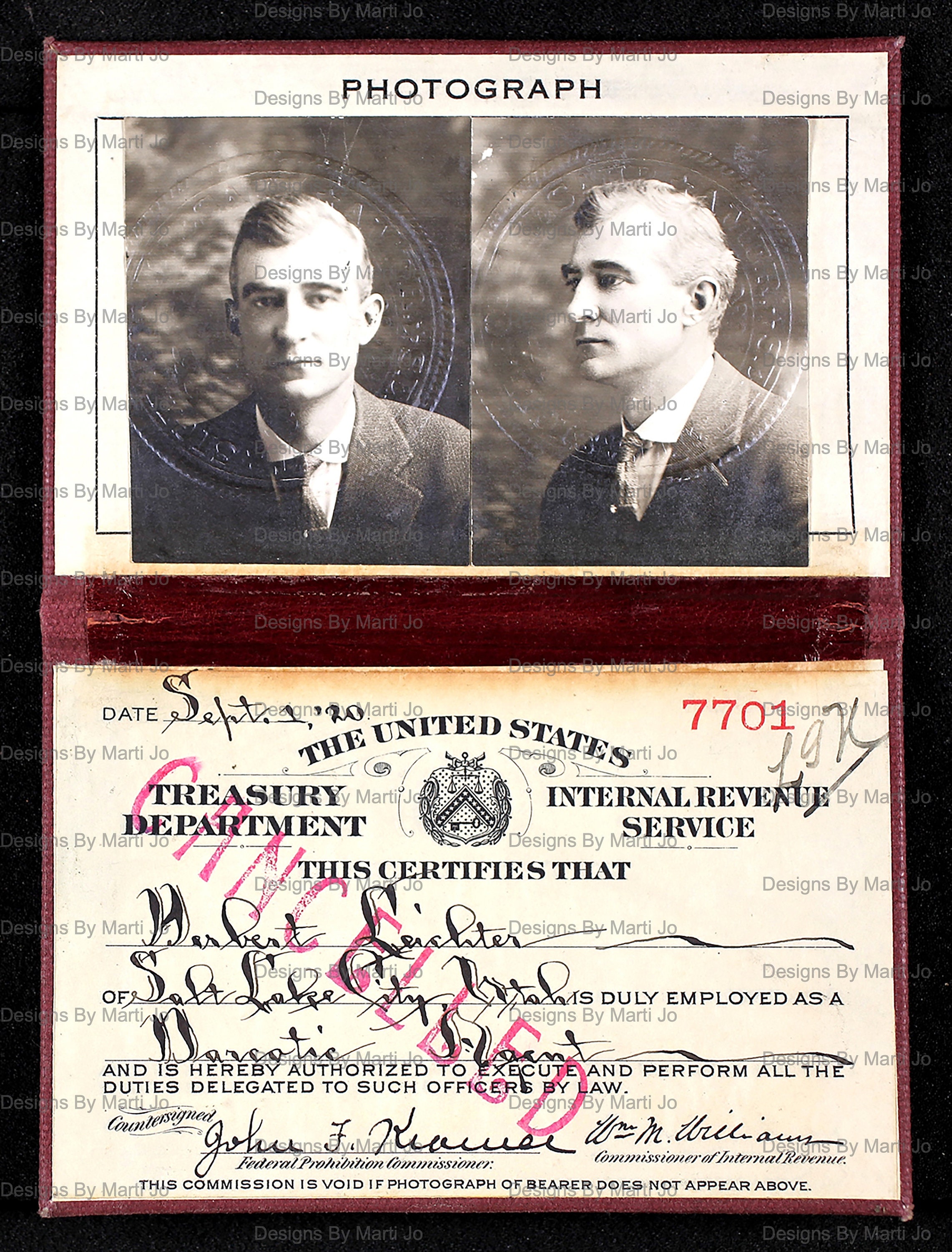 Vintage Federal Agent Identity Cards | 50 Printable Government Photo ID ...