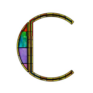 Art Deco Stained Glass Letters | Ornate Stained Glass Alphabet Letters ...