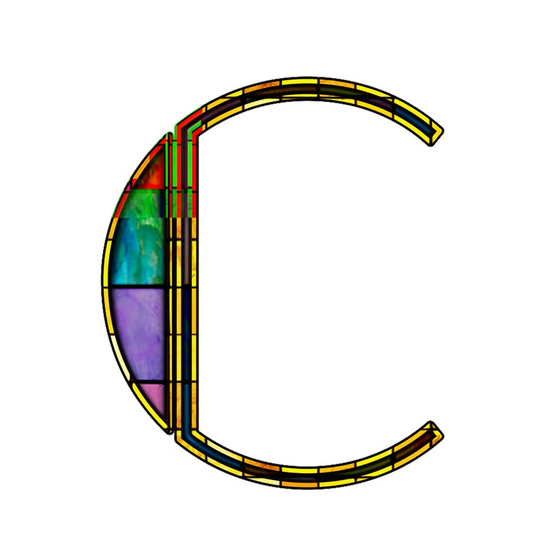 Art Deco Stained Glass Letters Ornate Stained Glass Alphabet | Etsy