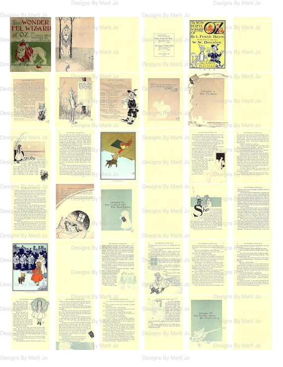 Printable Miniature Wizard of Oz Book 8.5 X 11 JPG and PDF - Etsy