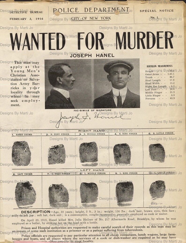 Vintage Wanted for Murder Posters True Crime Ephemera 50 - Etsy