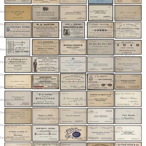 50 Vintage Business Cards Set 2 | Printable Antique JPG Business Cards ...