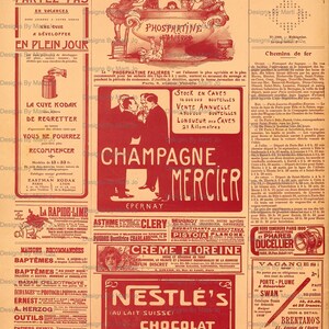 Vintage French Ads Paper Set | 12 Colorful Vintage French ...