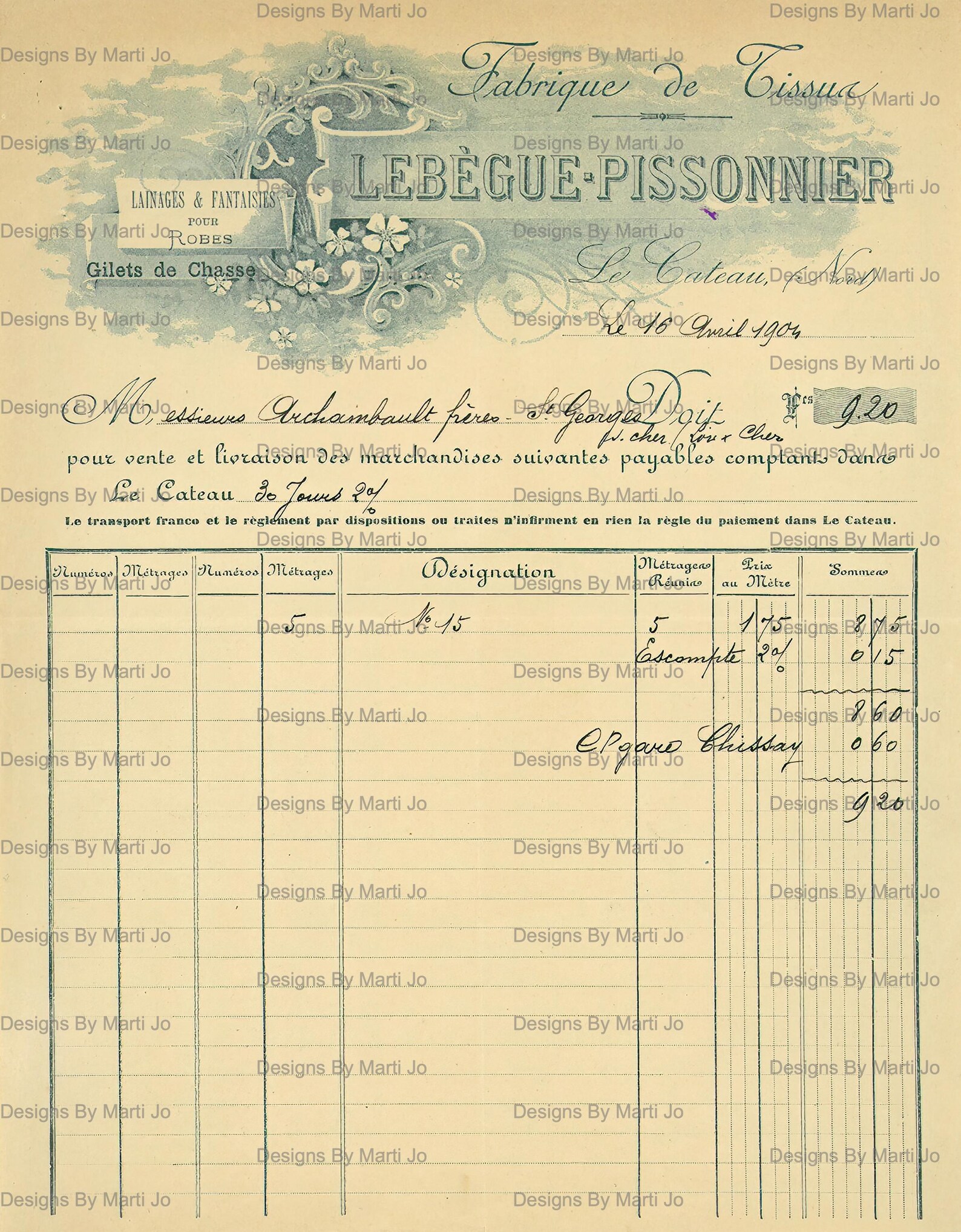 Vintage French Invoices (facture) | 13 Old Business Paperwork Ephemera ...