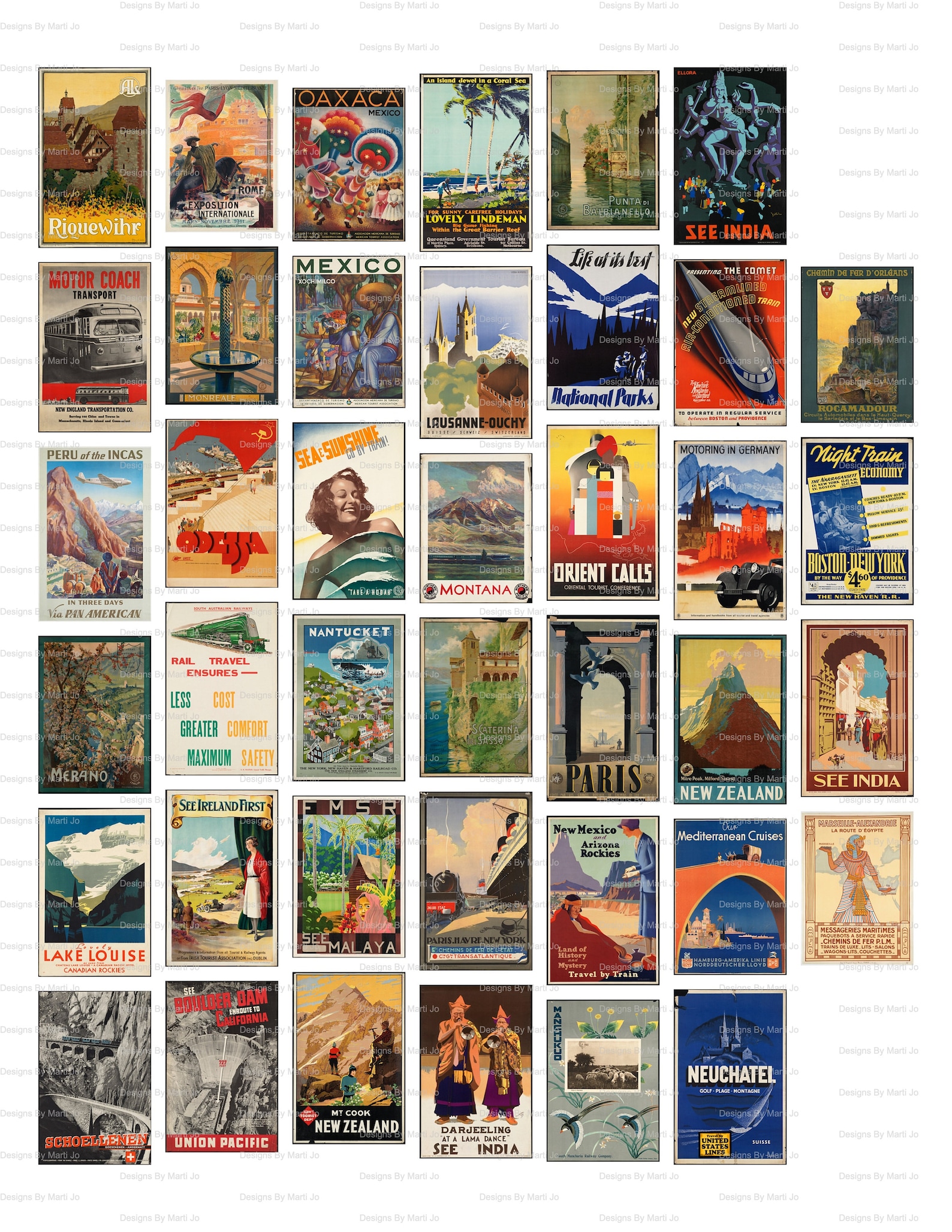 Printable Miniature Vintage Travel Posters Super Bundle 200 - Etsy