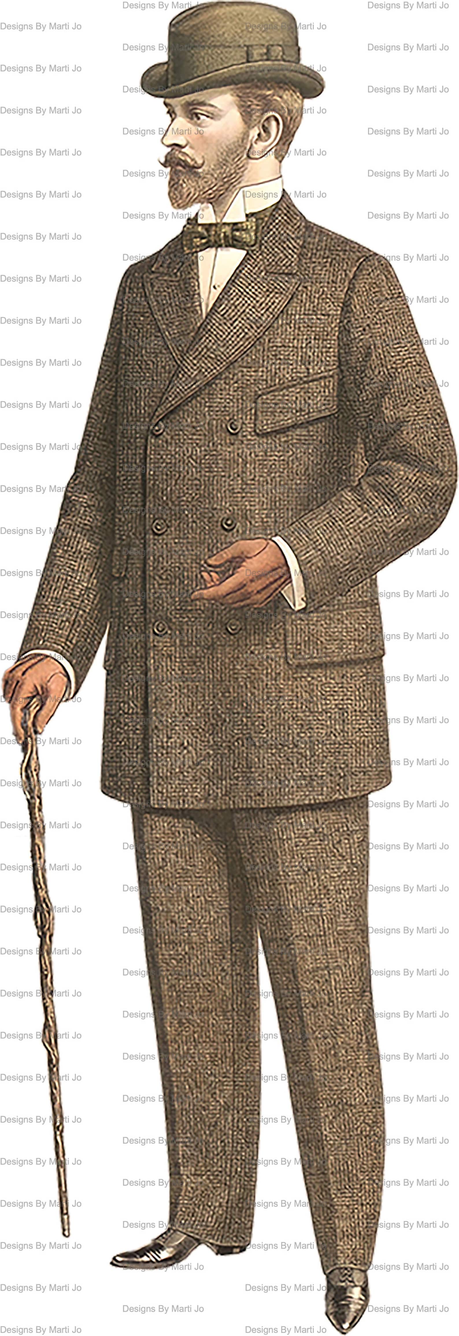 Vintage Fussy Cut 1895 Men Fashion Images | 25 Antique Men's Clothing ...