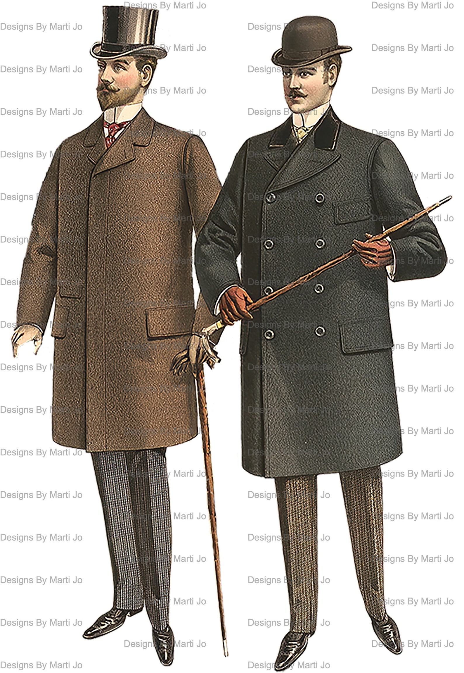 Vintage 1898 Fussy Cut Gentleman Fashion Images 30 Victorian Men's ...