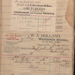 25 Vintage Printable 1890s Store Receipts and Invoices JPG Pages | Junk ...