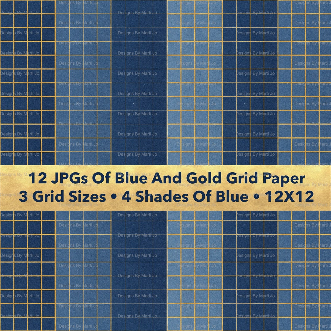Printable Blue Grid Papers | 12 JPG Pages | 3 Grid Sizes | 4 Shades of ...