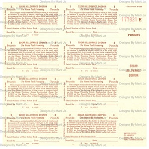 Vintage World War 2 Ration Book Clipart | 50 Printable Ration Stamps ...