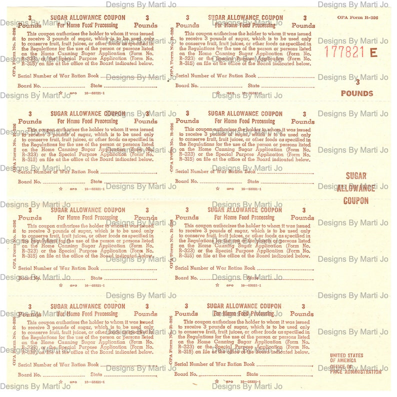 Vintage World War 2 Ration Book Clipart 50 Printable - Etsy