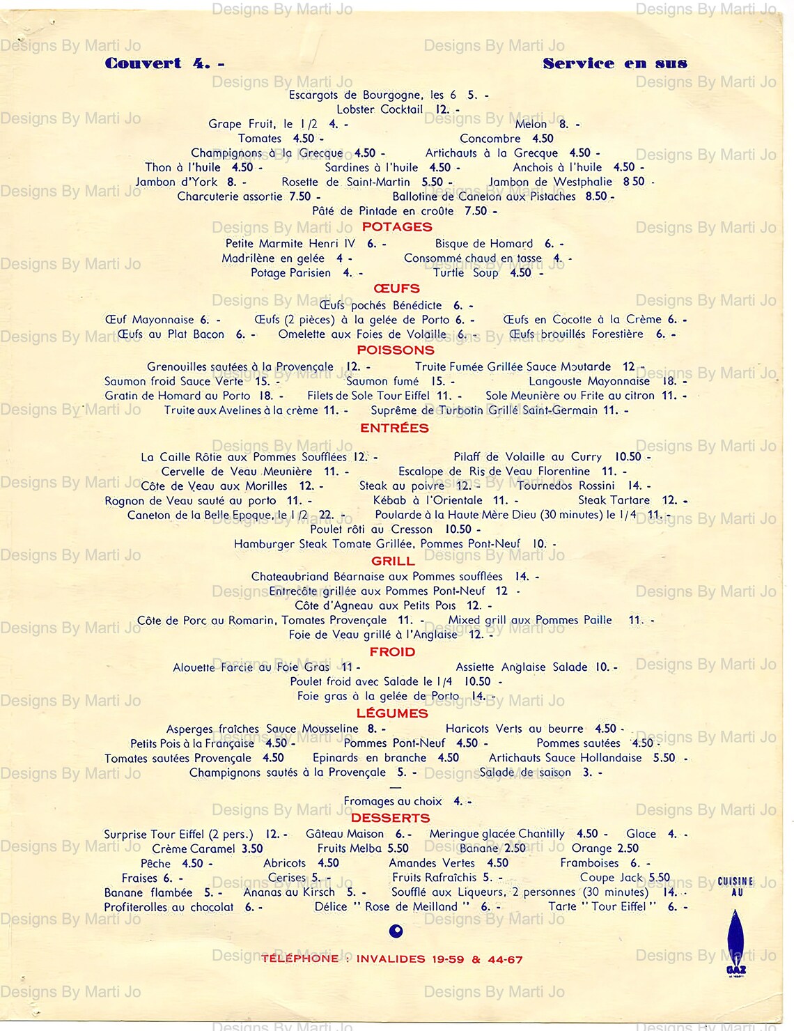 40 Vintage French Restaurant Menu JPG Pages Printable - Etsy