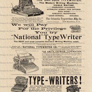 Vintage Typewriter Ads Overlays | 10 Vintage Advertisements Transparent ...