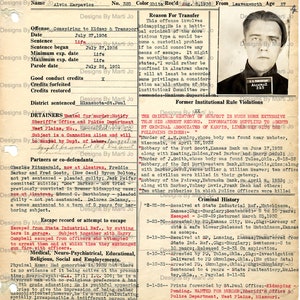 Vintage Alcatraz Mugshots | 50 Printable Vintage Inmate Prison Ephemera ...