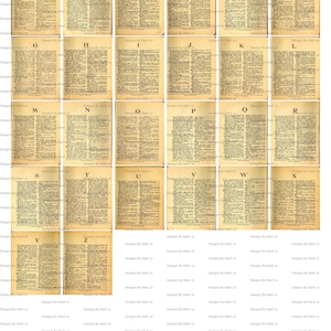 Printable Vintage Miniature Dictionary Pages | 26 "pages" - A-Z | 8.5 X ...