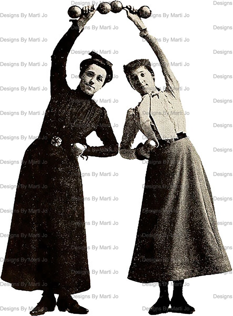 Vintage Exercise Kit | Printable Vintage People Exercising With Bonus ...